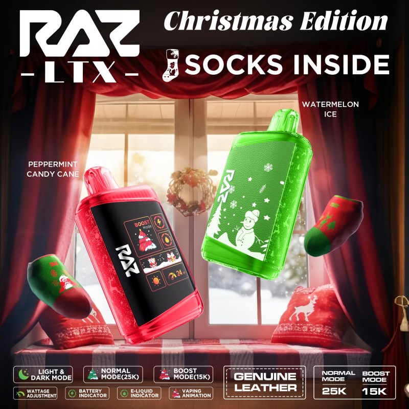 RAZ LTX 25K Christmas Edition Disposable 5%, raz ltx25000, raz dc25000, raz dc25k, raz disposable